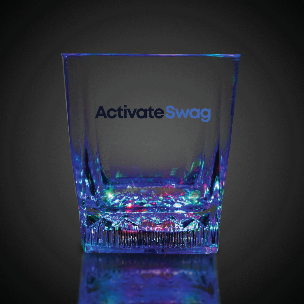 10 oz Square Bottom LED Lighted Rocks Glass – Activate Swag