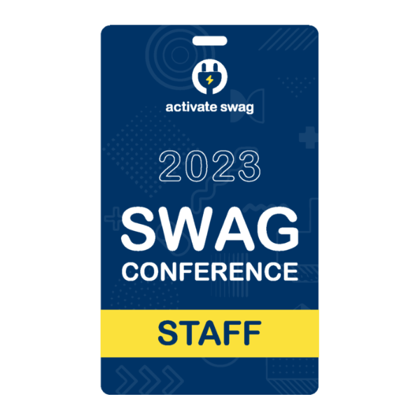 Basic 3"w x 5"h Full Color Event Badge – Activate Swag